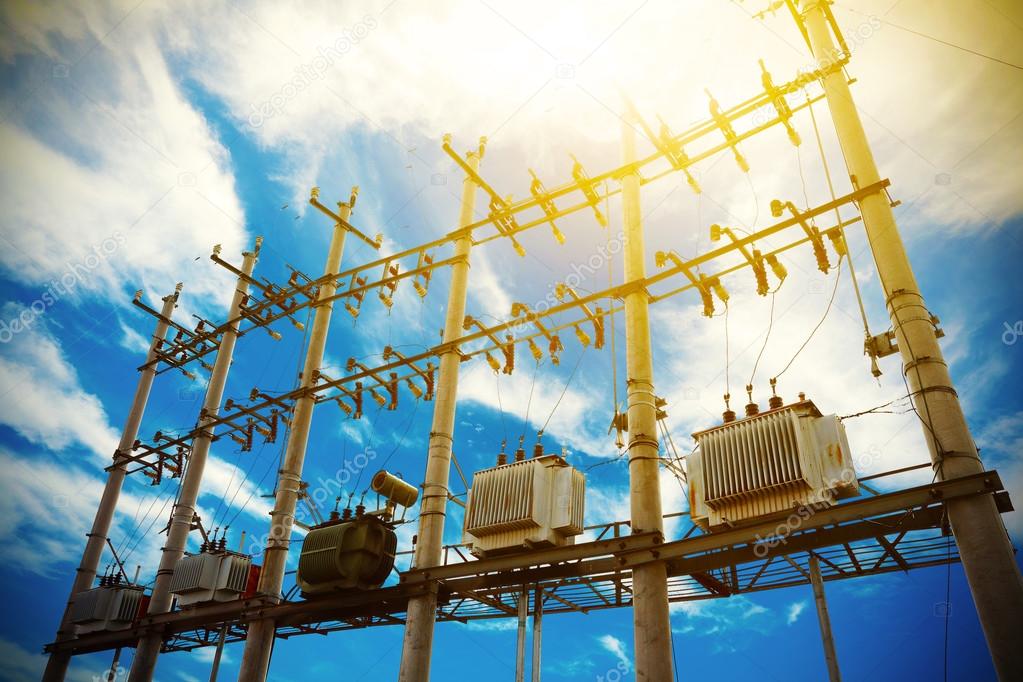 Backlighting of power transformer Stock Photo by ©Alan 92186474