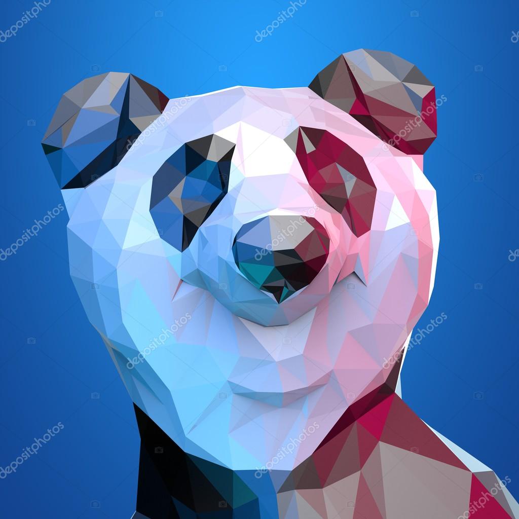 Low poly illustration of Panda Stock Illustration by ©julos #101782444