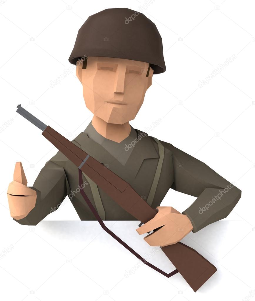 Cartoon American GI Stock Illustration by ©julos #102807300