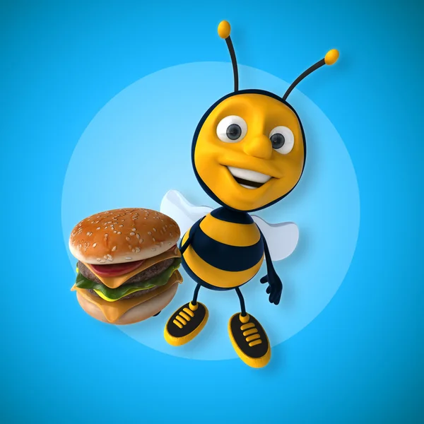 Fun bee with hamburger — Stock Photo © julos #60419939