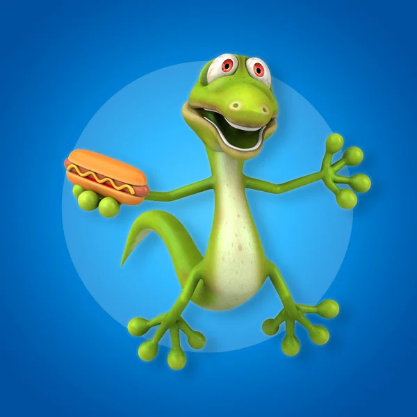 Cartoon character with hotdog Stock Photo by ©julos 164339104