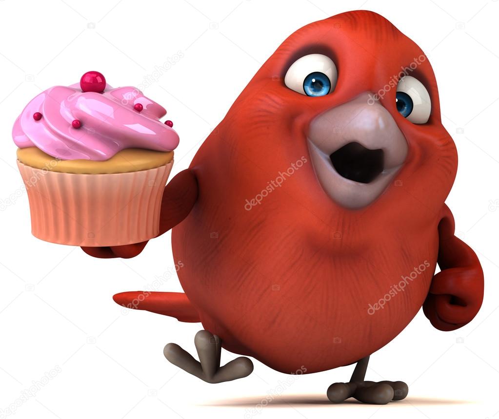 Funny cartoon Red bird Stock Photo by ©julos 111776602
