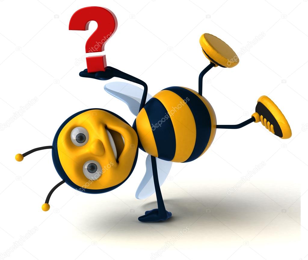 Bee holding question mark Stock Photo by ©julos 120893554