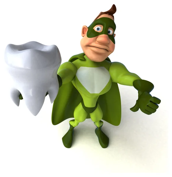 Superhero holding tooth Stock Illustration by ©julos #123457672