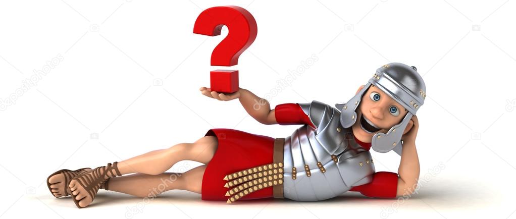 Soldier holding question mark — Stock Photo © julos #121030824