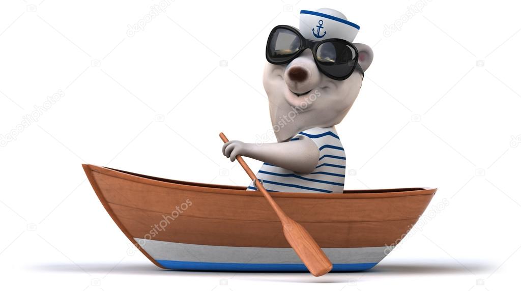 Fun bear rowing — Stock Photo © julos #122562966