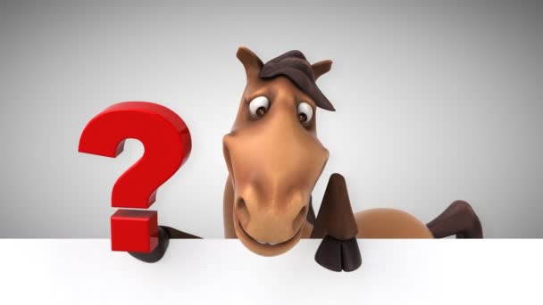 Horse holding question mark — Stock Video © julos #122750188