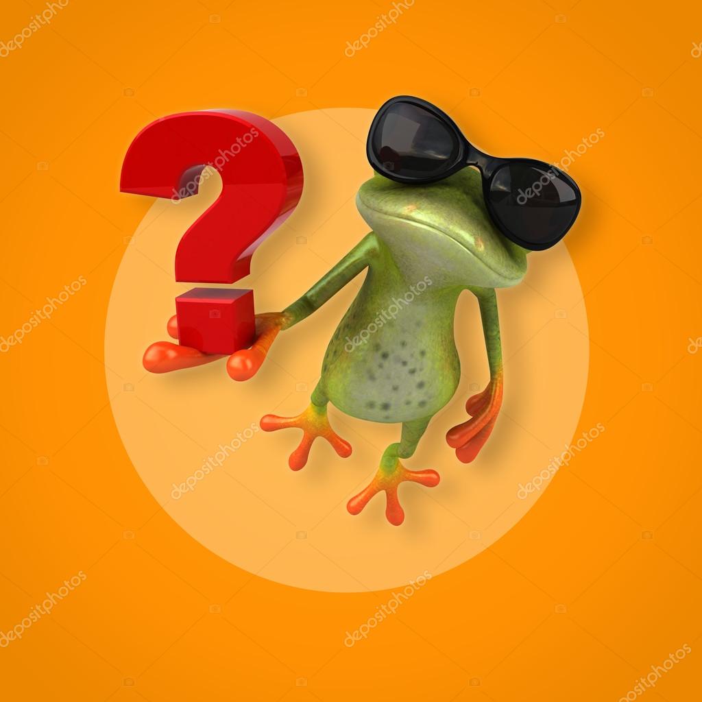 Frog holding question mark Stock Photo by ©julos 123689556