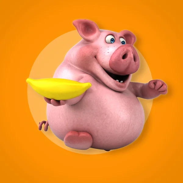 Pig holding banana — Stock Photo © julos #125568392