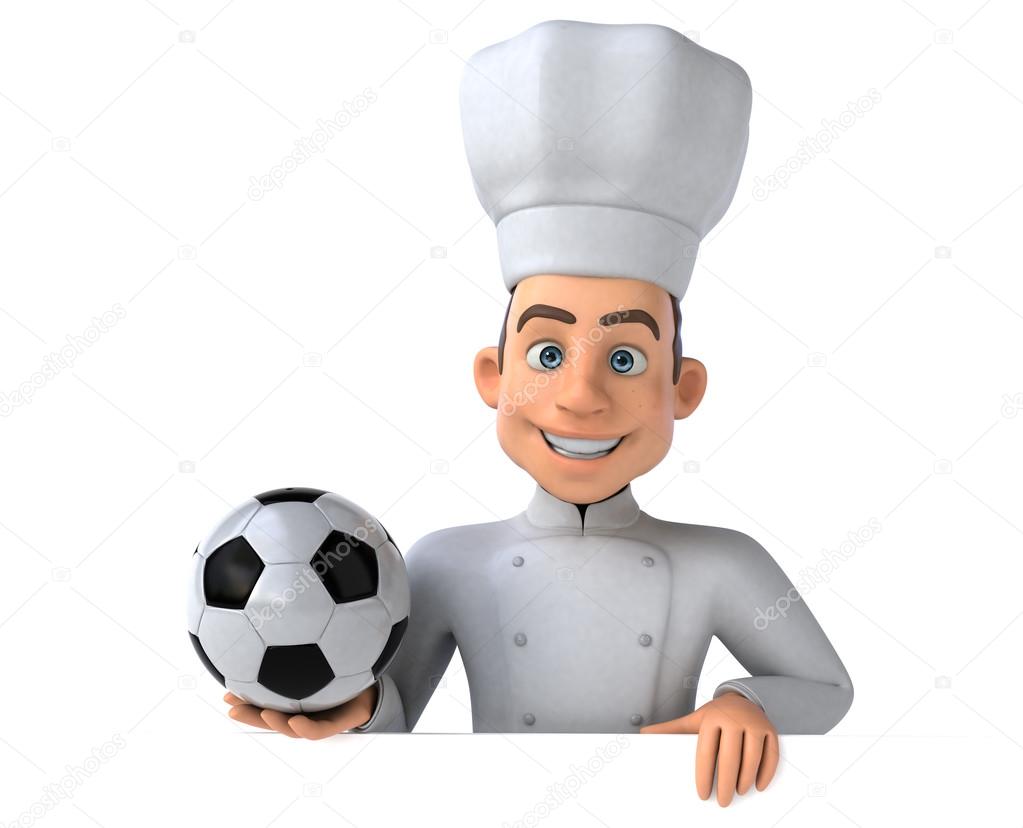 Chef holding football ball — Stock Photo © julos #124617810