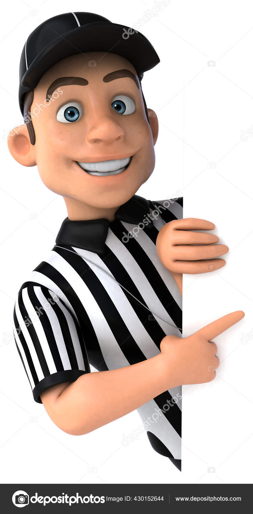 Fun Illustration Cartoon Character American Referee Stock Illustration ...