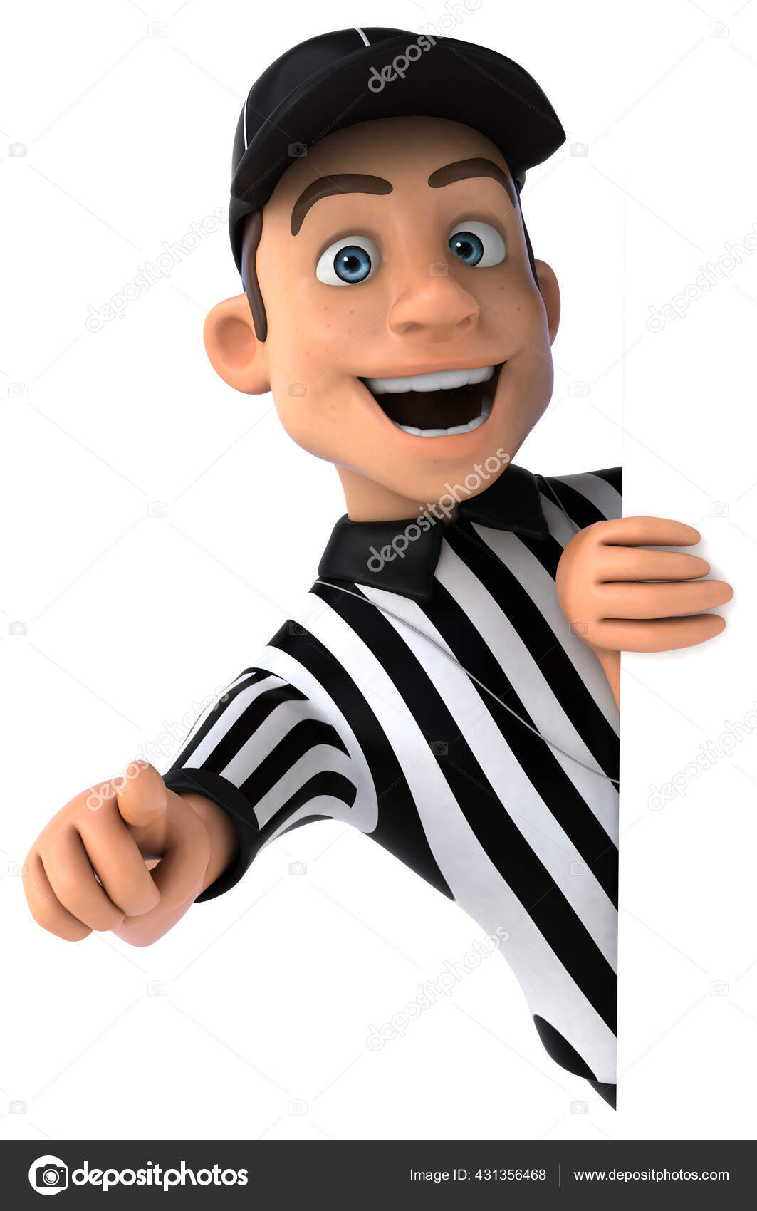 Fun Illustration American Referee Cartoon Character Stock Illustration ...