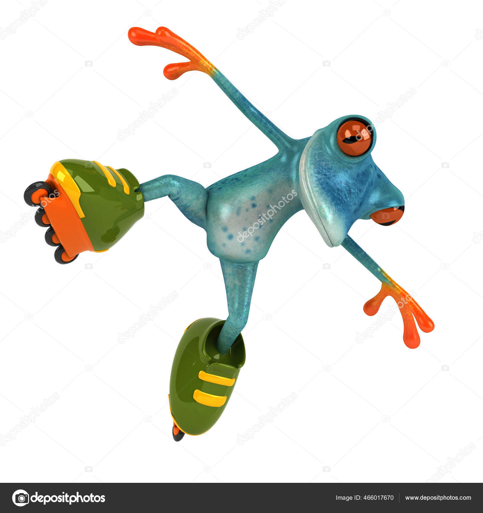 Fun Frog Rollerskates Illustration Stock Illustration by ©julos #466017670
