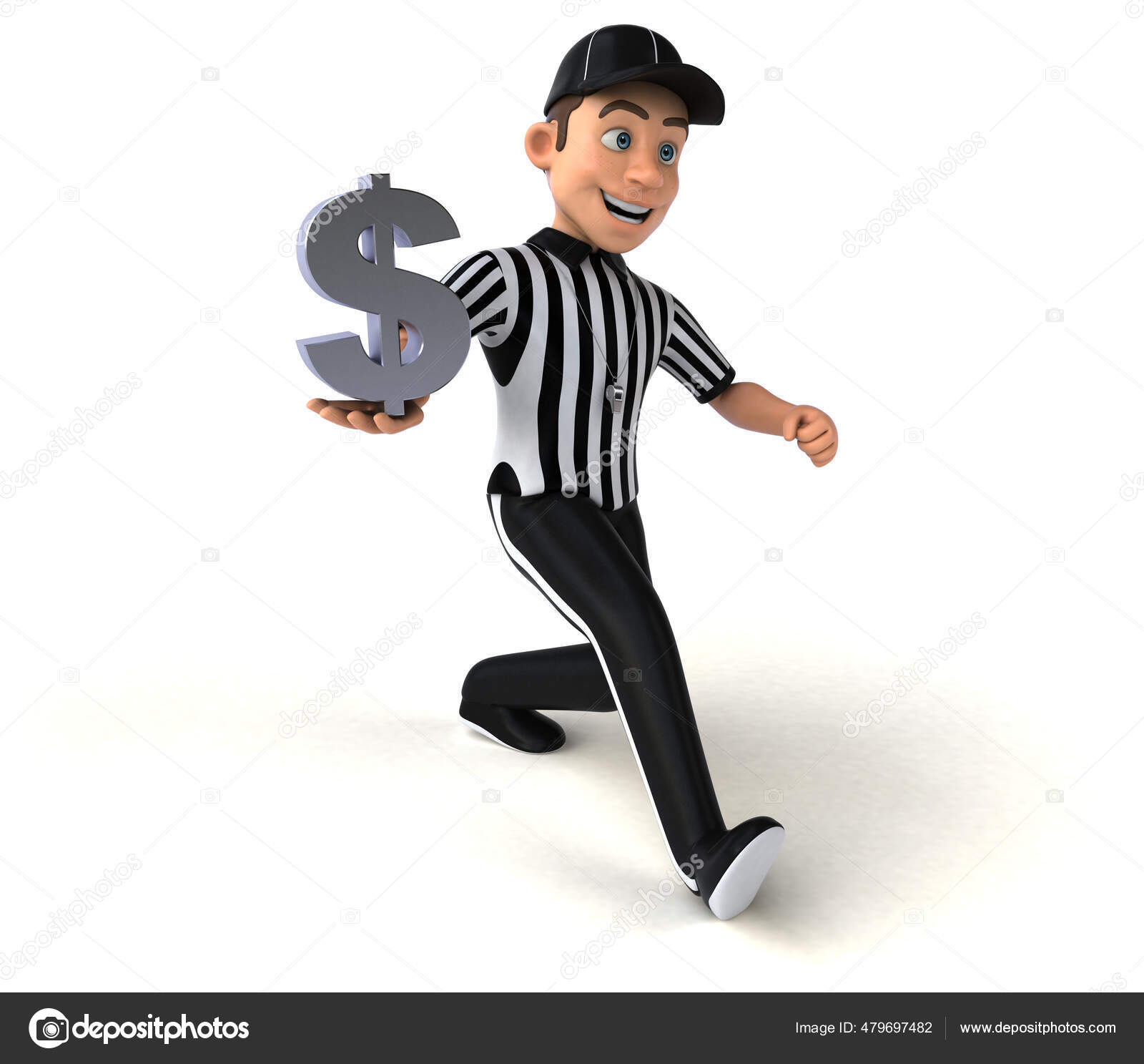 Fun Illustration American Referee Dollar — Stock Photo © julos #479697482