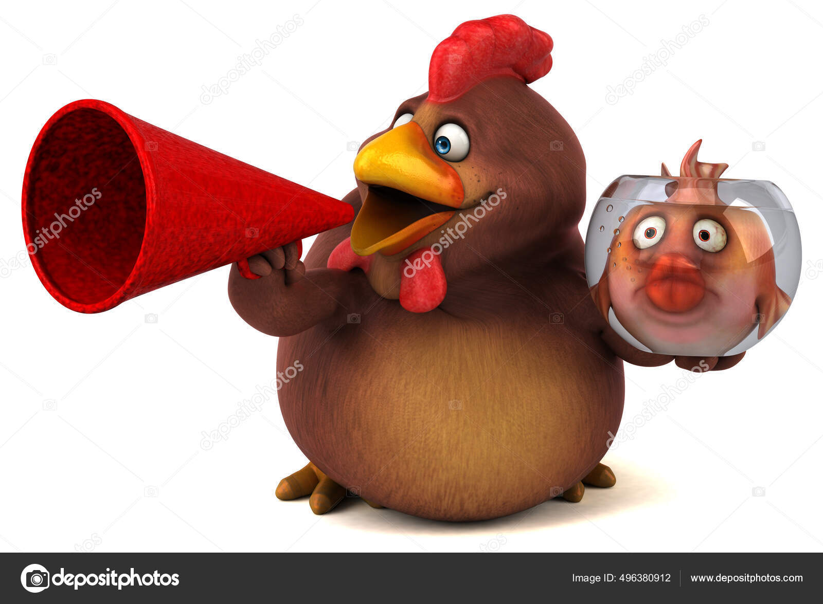 Fun Hen Fish Illustration Stock Illustration by ©julos #496380912