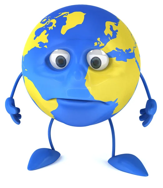 Cartoon sad Earth globe — Stock Photo © kotyache #16327991