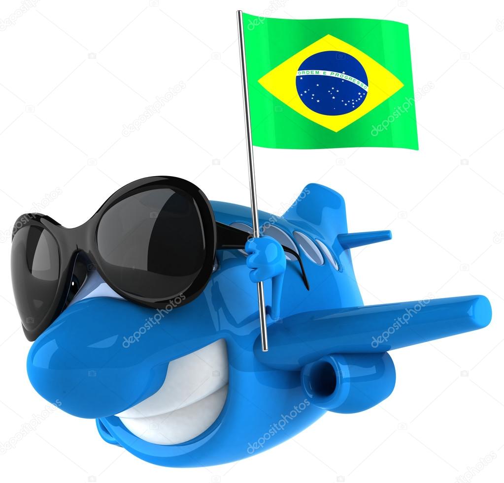 Fun plane with Brazilian flag — Stock Photo © julos #52589963