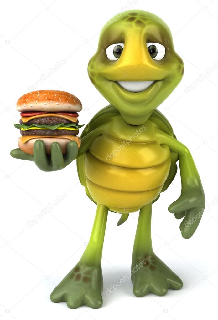 Turtle with hamburger Stock Photo by ©julos 54026093