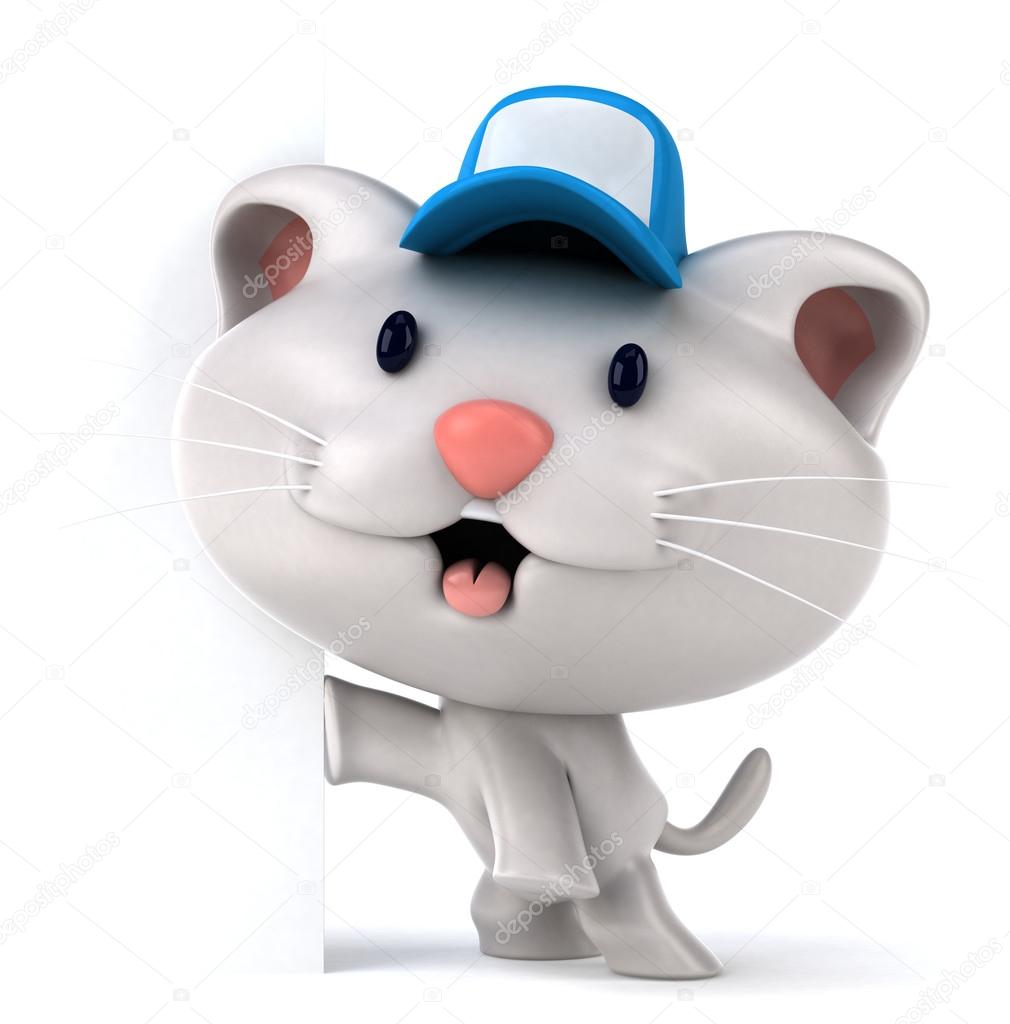 Cute cartoon cat in hat — Stock Photo © julos #58831455