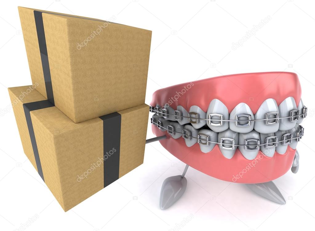 Fun teeth with boxes — Stock Photo ...