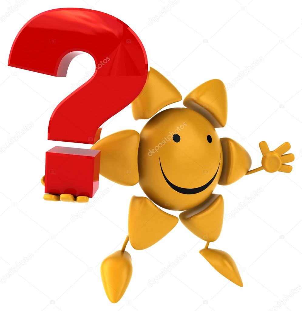 Fun sun with question mark — Stock Photo © julos #60047689