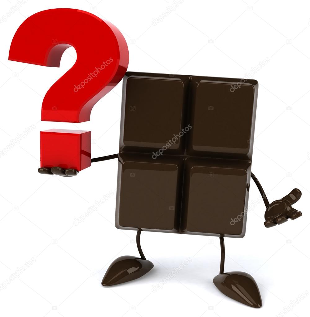 Chocolate bar with question mark — Stock Photo © julos #60127681