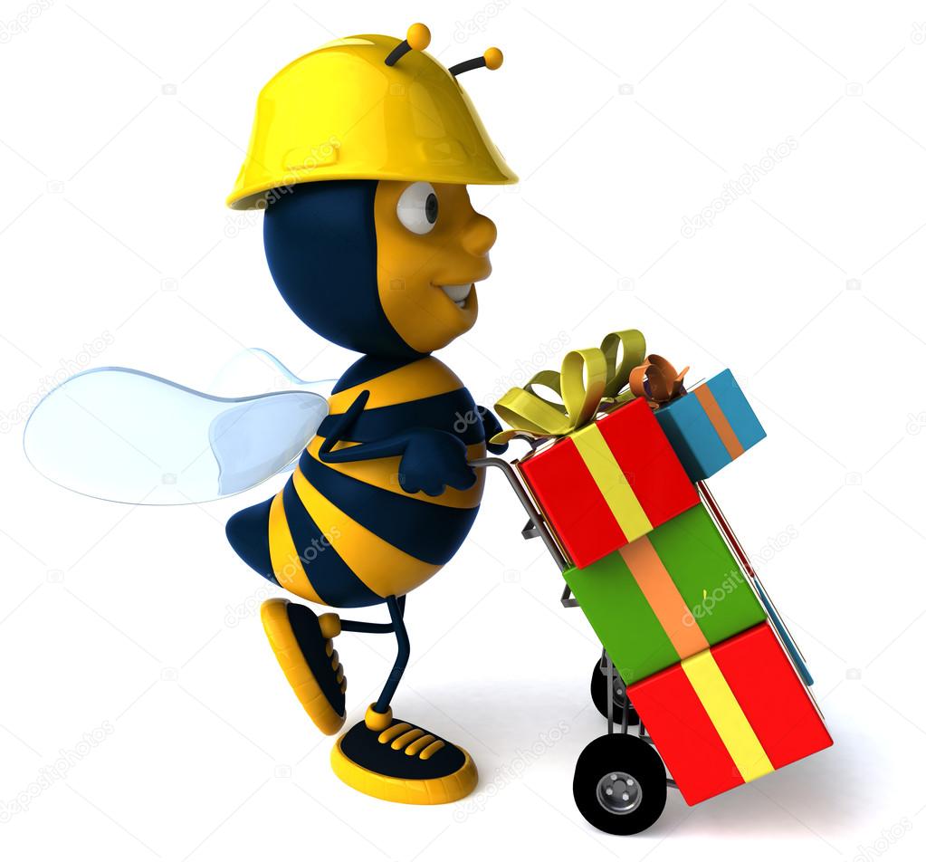 Fun bee with gifts Stock Illustration by ©julos #60420097