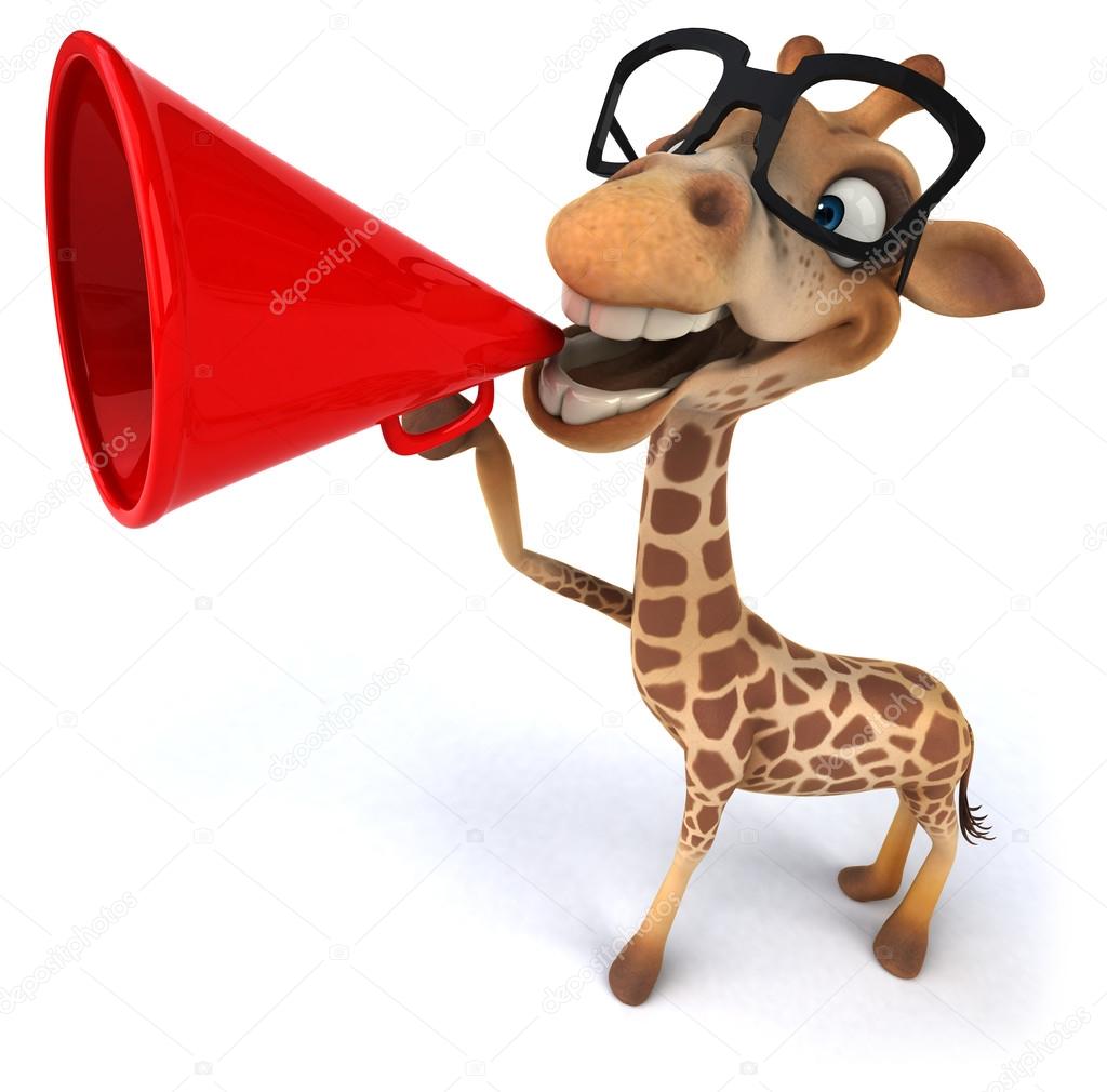 Fun giraffe with megaphone Stock Photo by ©julos 60667899