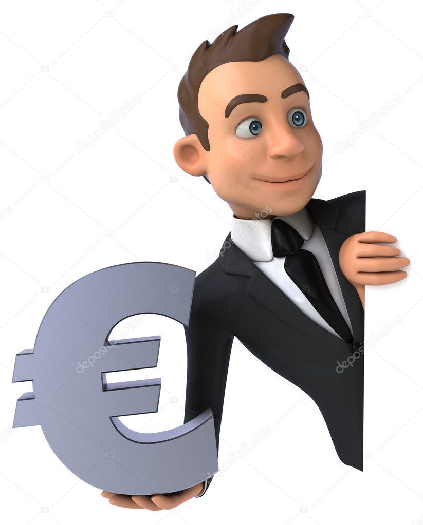 Fun businessman with euro sign Stock Illustration by ©julos #60992439
