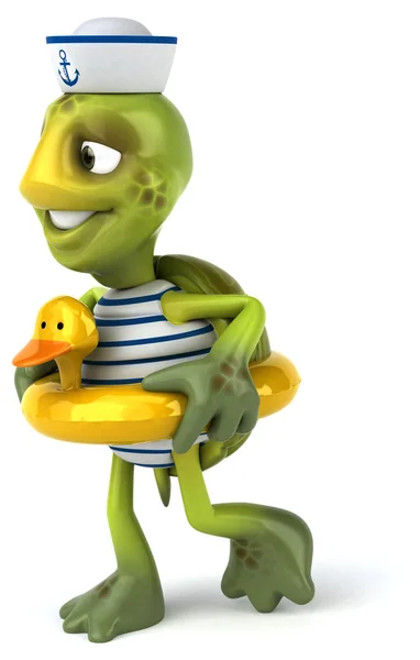 Fun turtle in sailor cap and t shirt with floating device Stock Photo ...