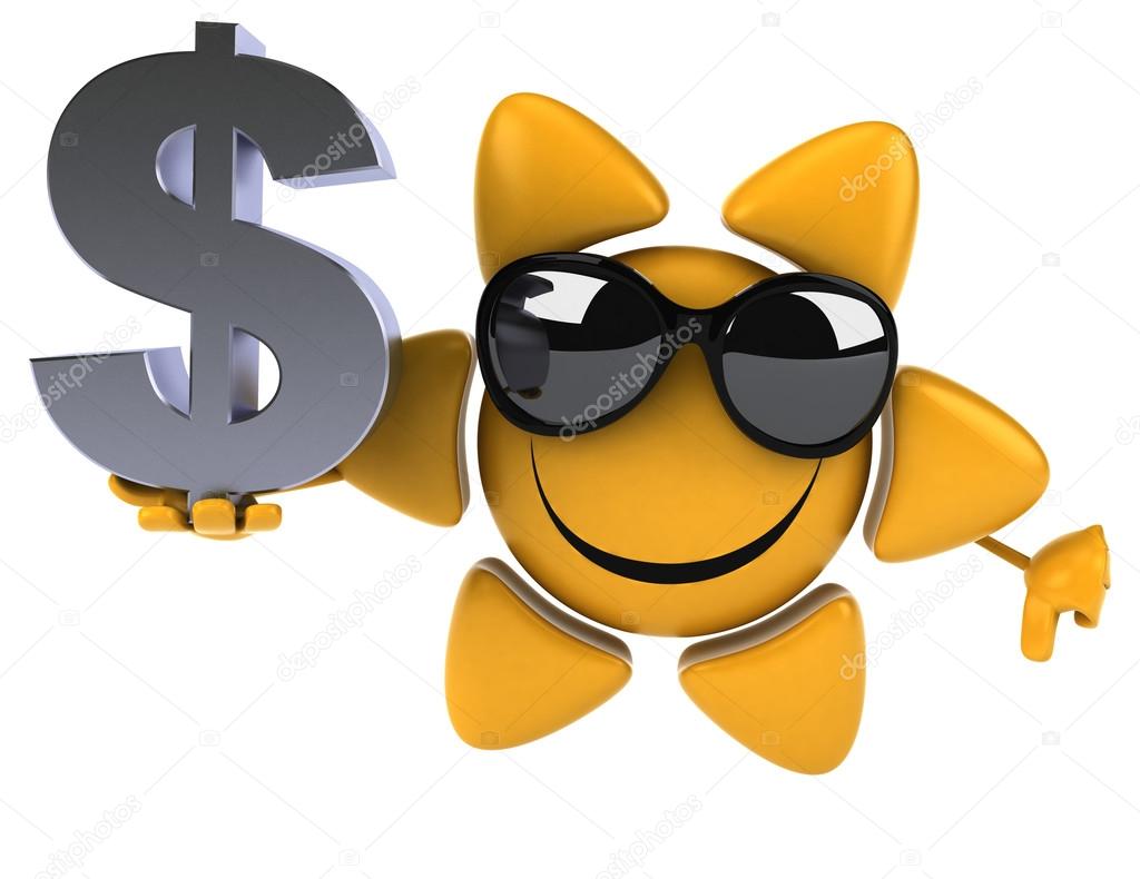 Fun sun with dollar sign Stock Illustration by ©julos #63458363