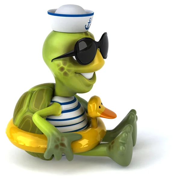 Fun turtle in sailor cap and t shirt with floating device Stock Photo ...