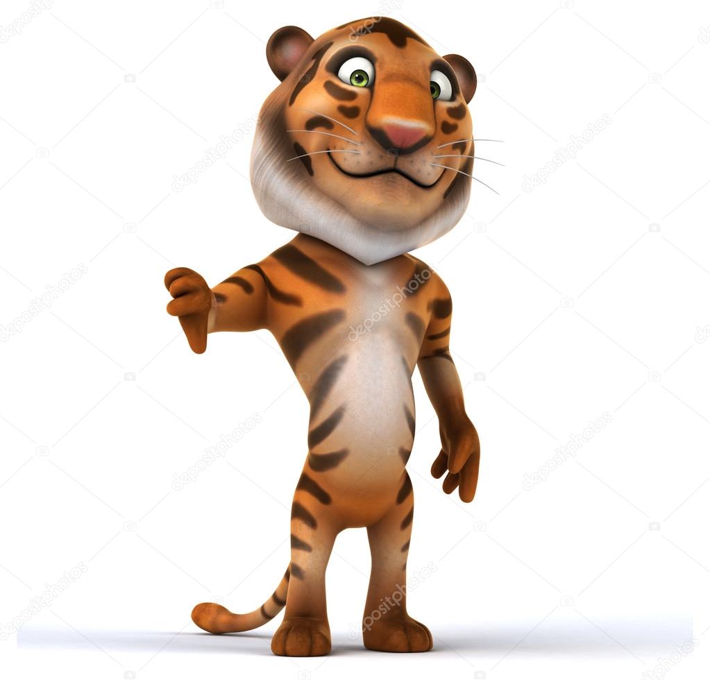 Fun cartoon tiger Stock Illustration by ©julos #68898803