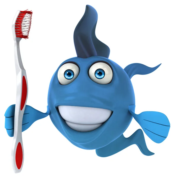 Fish brushing teeth — Stock Photo © julos #124923988