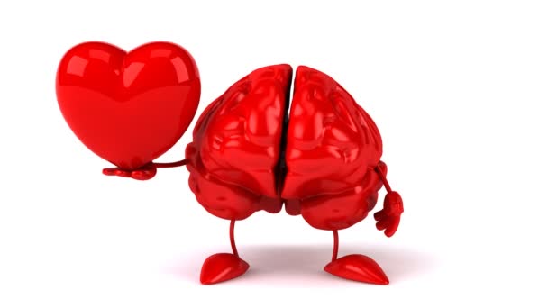 Cute Cartoon Brain Character Heart Talking Can Phone Connection Human ...