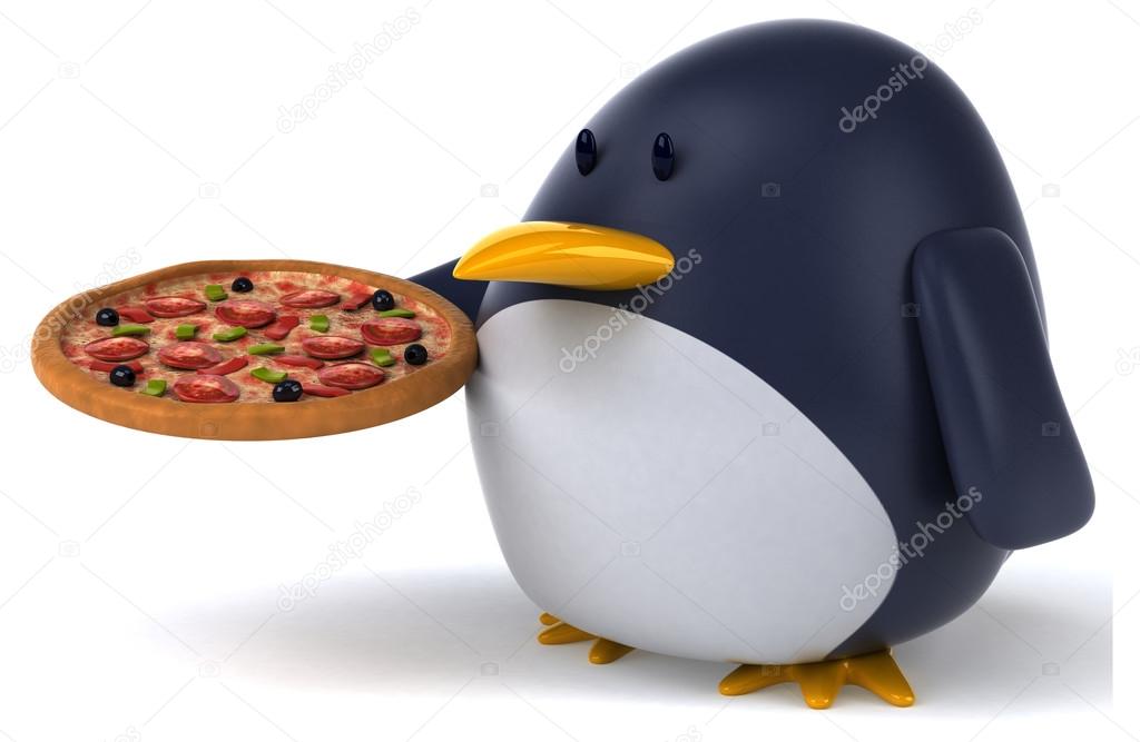 Penguin Eating Pizza