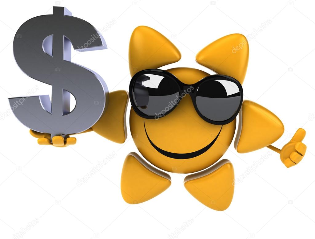 Fun sun with dollar sign Stock Illustration by ©julos #76983271