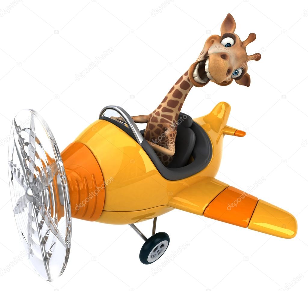 Fun giraffe in a plane Stock Photo by ©julos 79093950