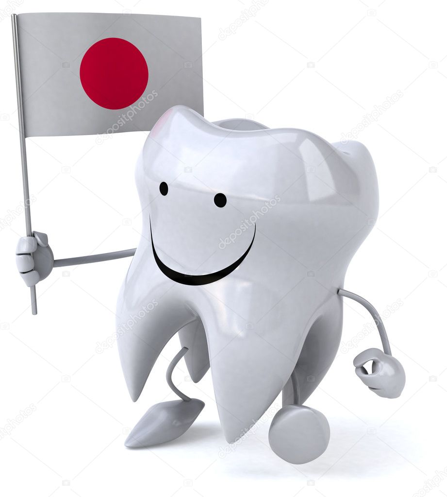 Cartoon tooth with flag — Stock Photo © julos #79923044