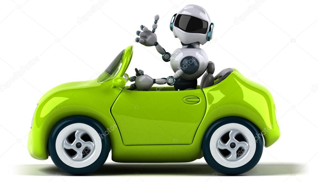 kreslený robota a auto — Stock Fotografie © julos #82301730