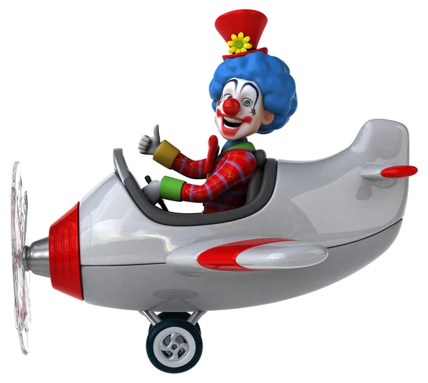 Fun clown flying on airplane — Stock Photo © julos #80394414