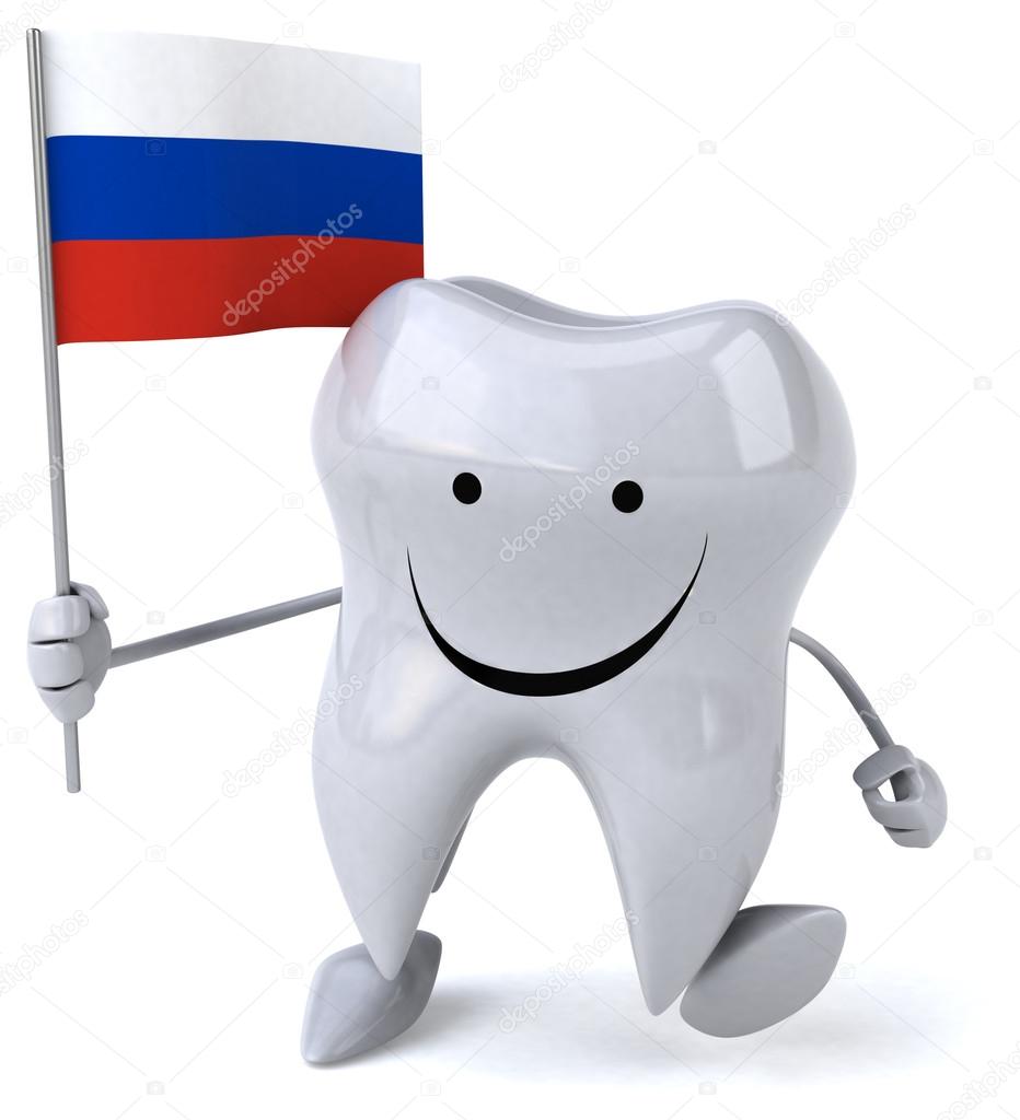 Funny tooth with russian flag — Stock Photo © julos #83654098