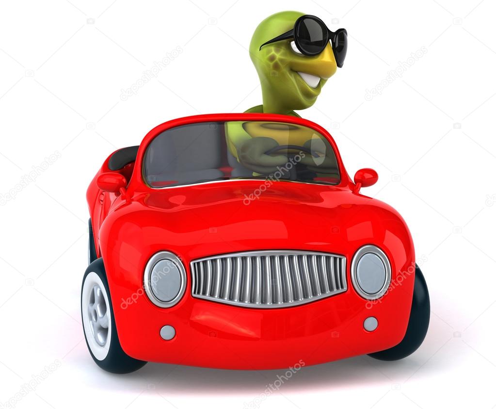 Funny turtle in car — Stock Photo © julos #87971242