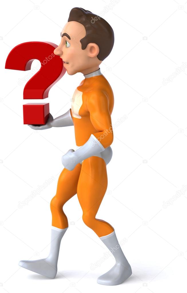 Fun superhero with question mark Stock Photo by ©julos 89465152