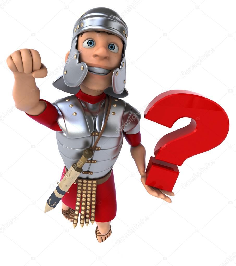 Romeinse soldaat met vraagteken — Stockfoto © julos #89845584