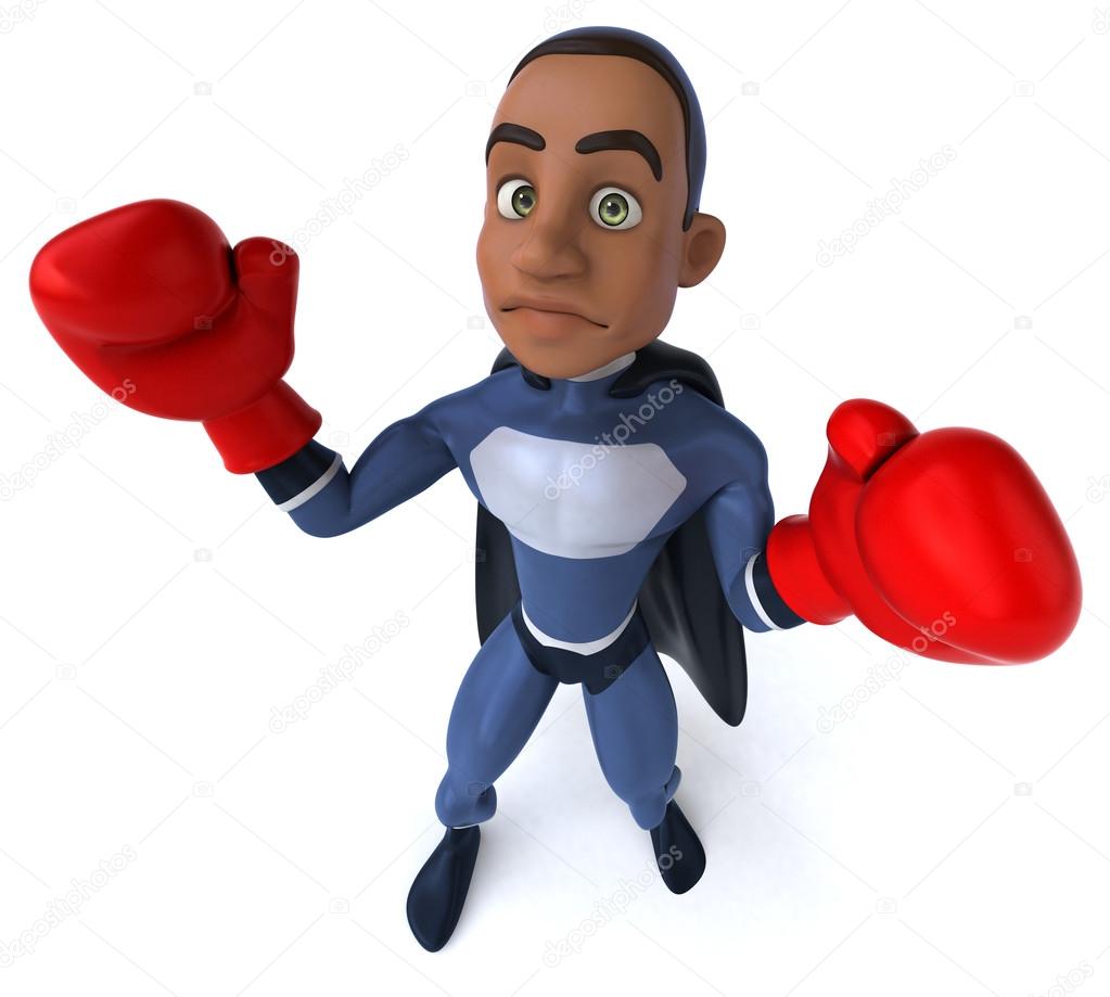 Fun superhero in boxing gloves Stock Illustration by ©julos #93168656