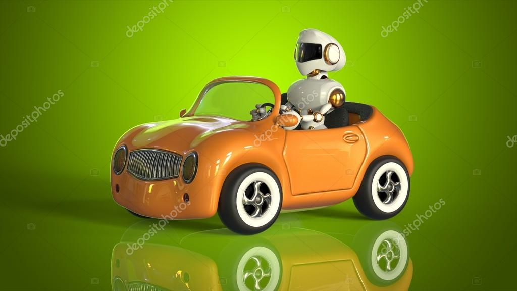 Cartoon Robot driving car Stock Photo by ©julos 93168944