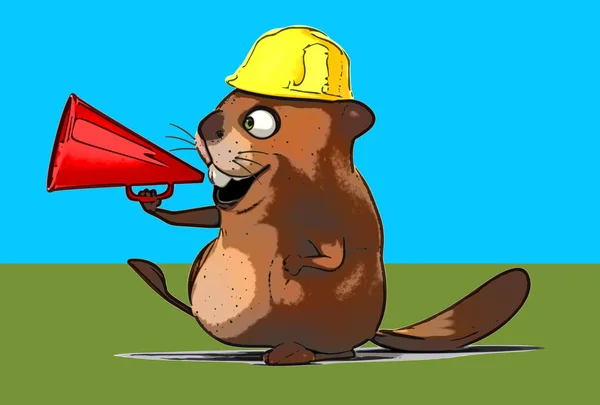 Funny cartoon beaver Stock Photo by ©julos 93684066