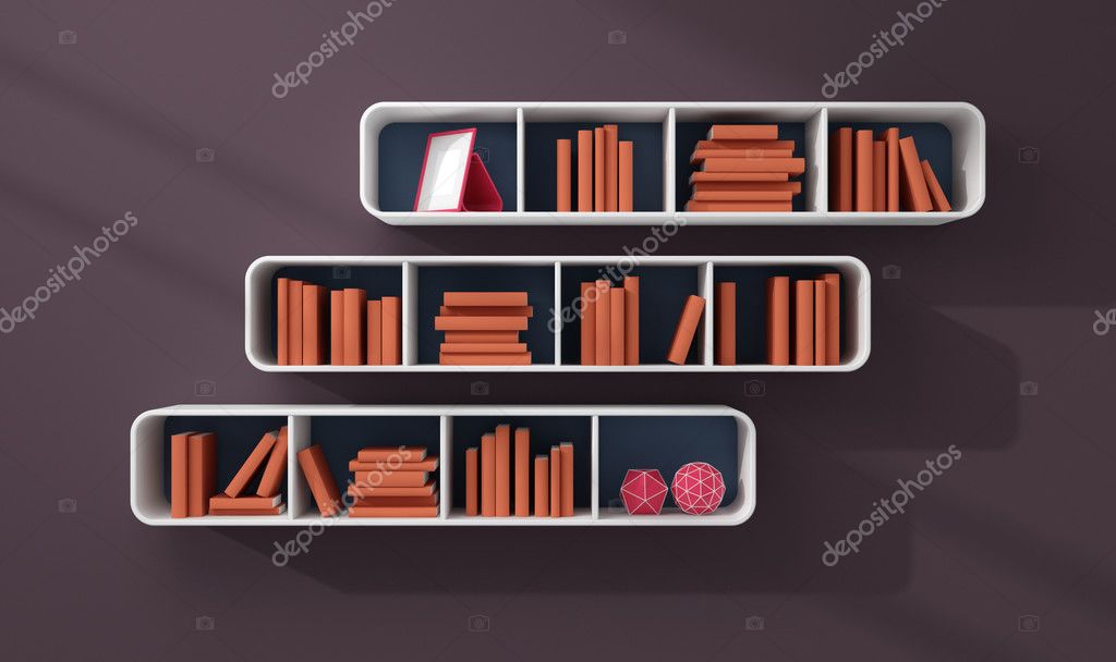 3d rendered bookshelves. Stock Photo by ©rukanoga 89841162