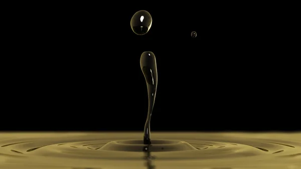 Drop of crude oil macro with the focus effect (drop 1 - side vie Stock ...